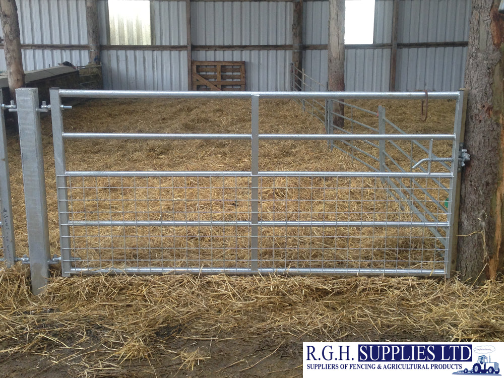 Half Meshed Galvanised Field Gate - Farm Enterance or Security Gate