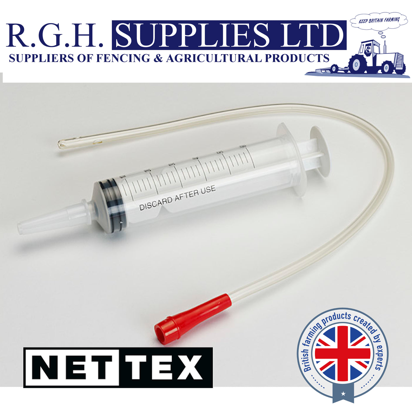 Net-tex Lamb Colostrum Feeder Syringe with Tube – RGH Supplies LTD